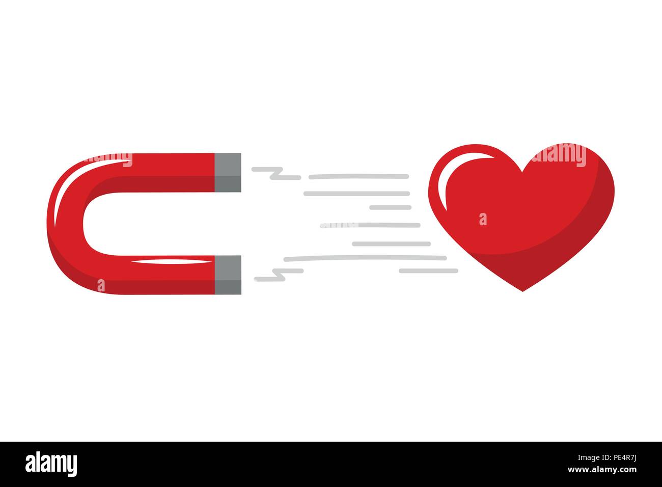 red heart and magnet Attraction vector illustration EPS10 Stock Vector ...
