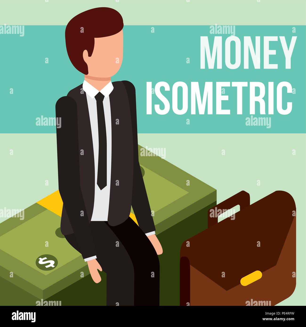 Man sitting on paper stack Stock Vector Images - Alamy