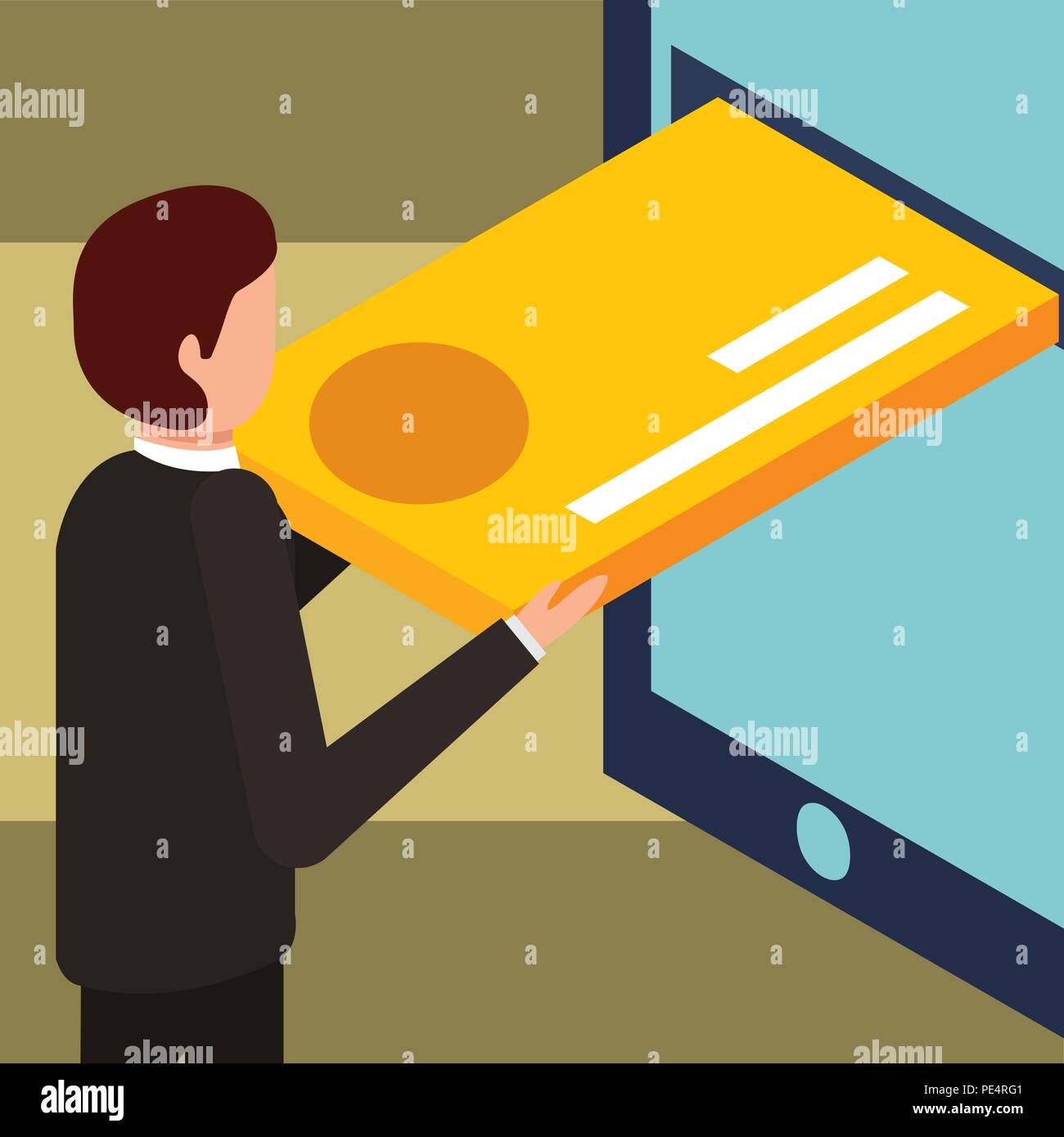 Credit card concept men Stock Vector Images - Alamy