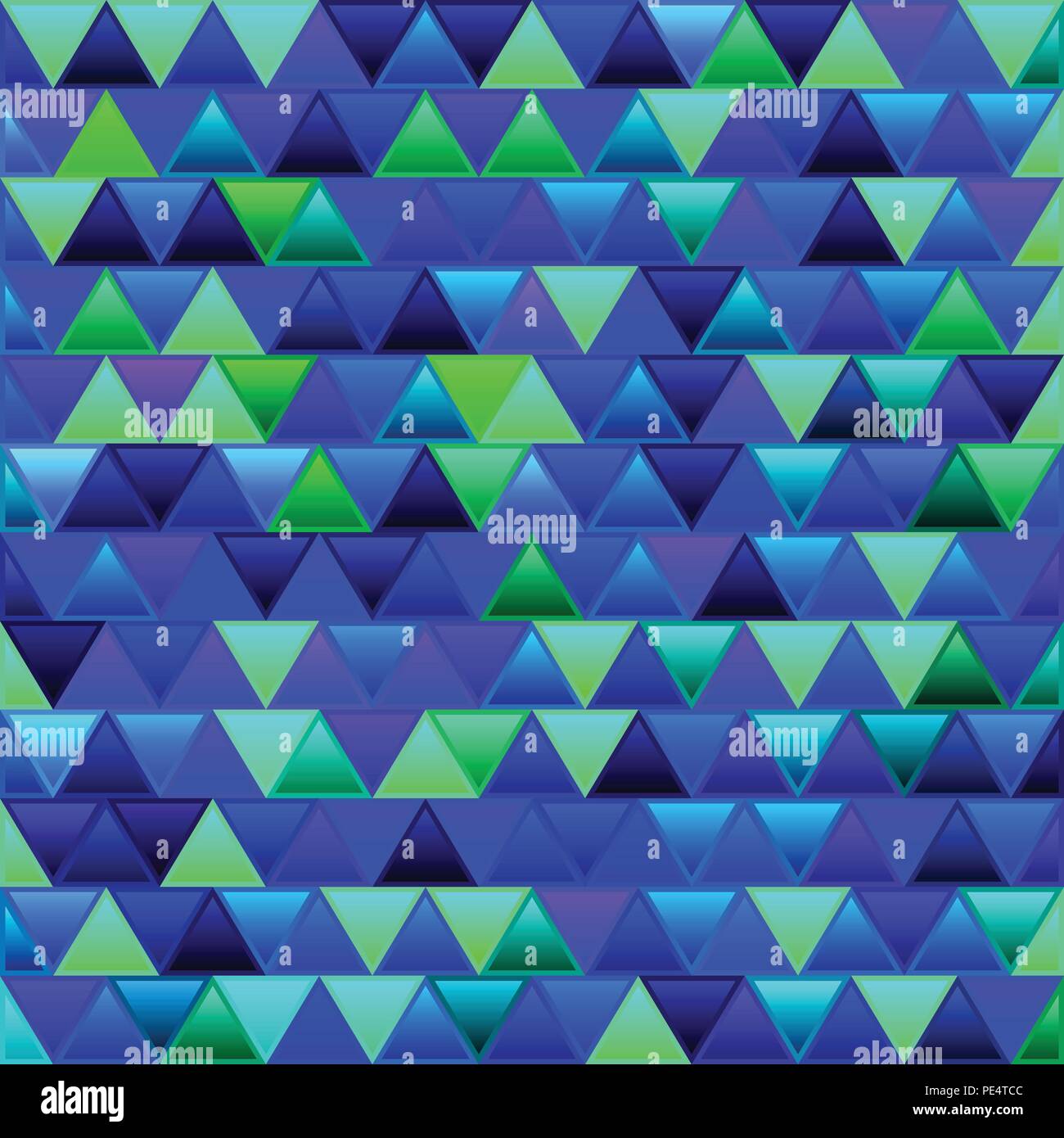 abstract vector stained-glass triangle mosaic background - blue and ...