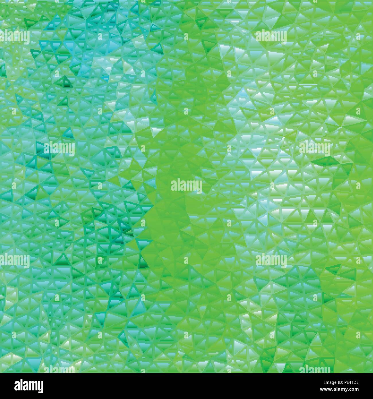 abstract vector stained-glass triangle mosaic background - green and ...