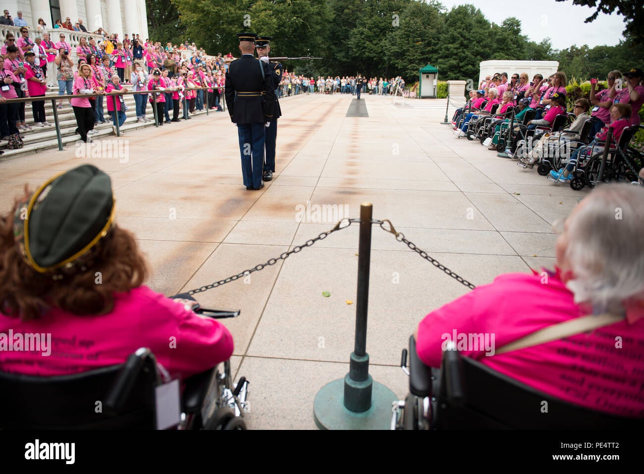 Women from the first all-female honor flight in the United Sates watch ...
