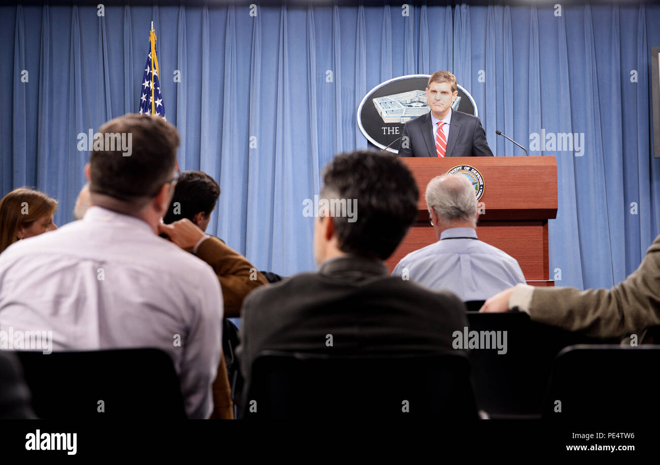 Pentagon Press Secretary Peter Cook briefs reporters during a news ...