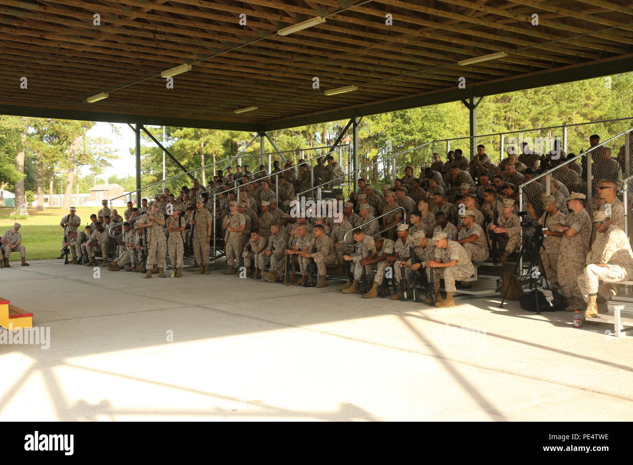 Senior officers and staff noncommissioned officers attend a rifle brief ...