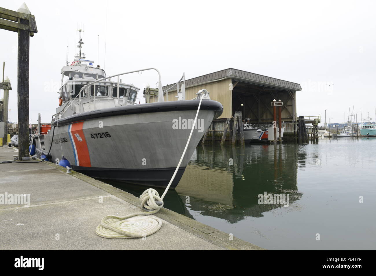 A 47-foot Motor Life Boat moored at the pier and the 52-foot Motor Life ...