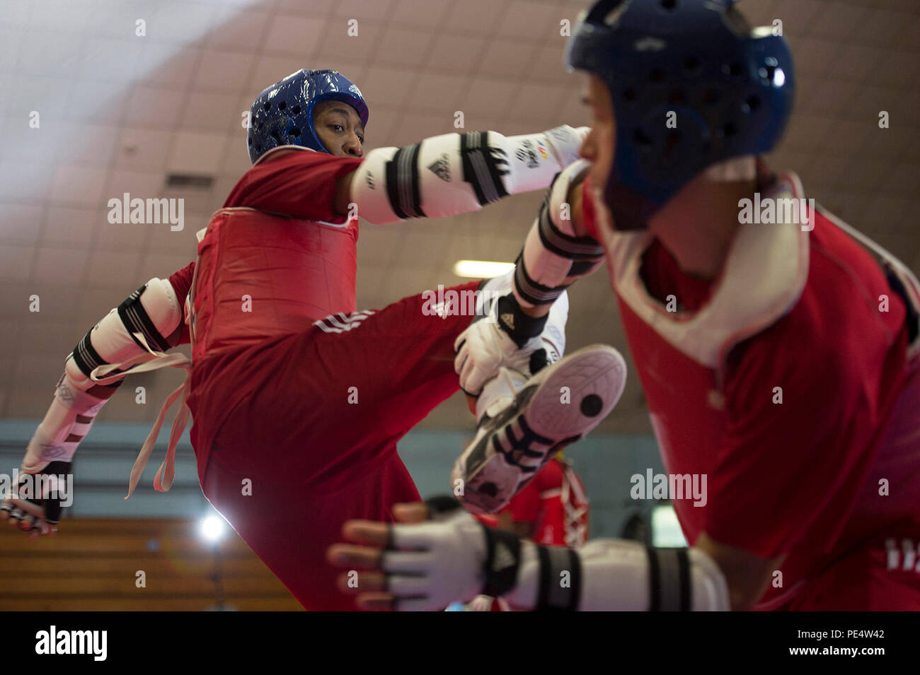 Army 1st Lt. Joshua Fletcher, right, and Air Force Tech Sgt. Quinton ...