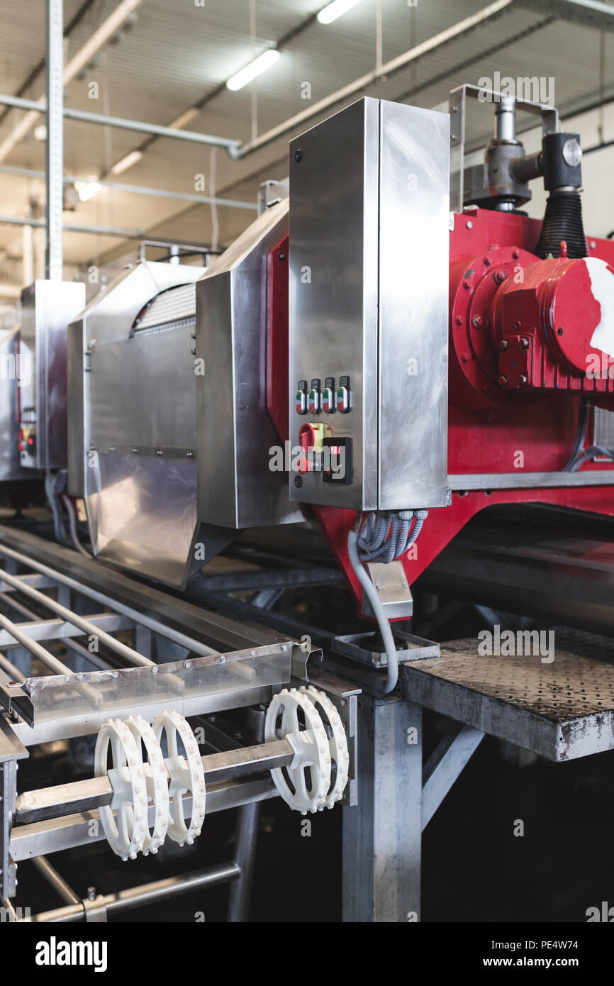 Industrial machinery interiors. Huge production hall of factory for ...