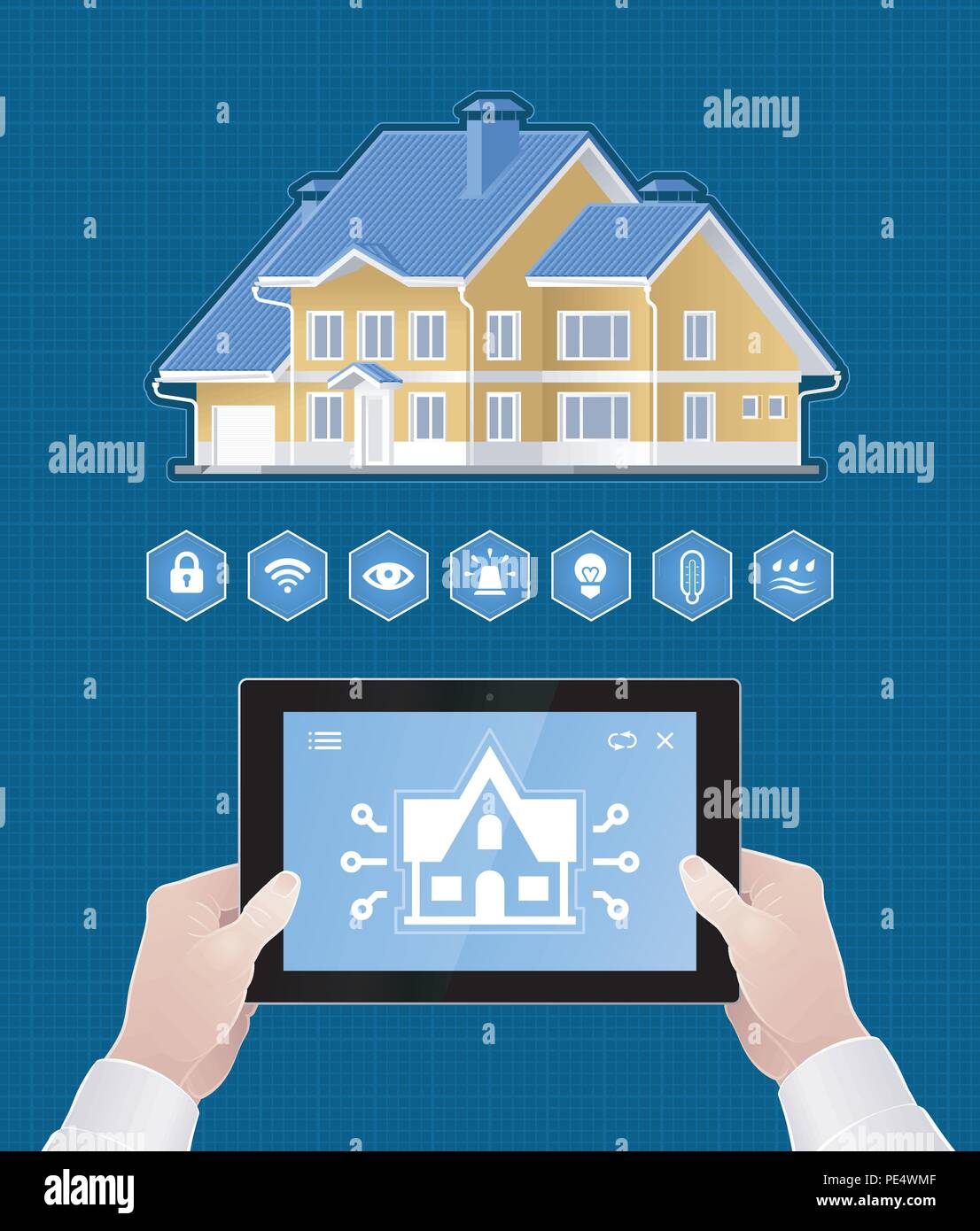 Smart Home Control via Mobile App Stock Vector Image & Art - Alamy