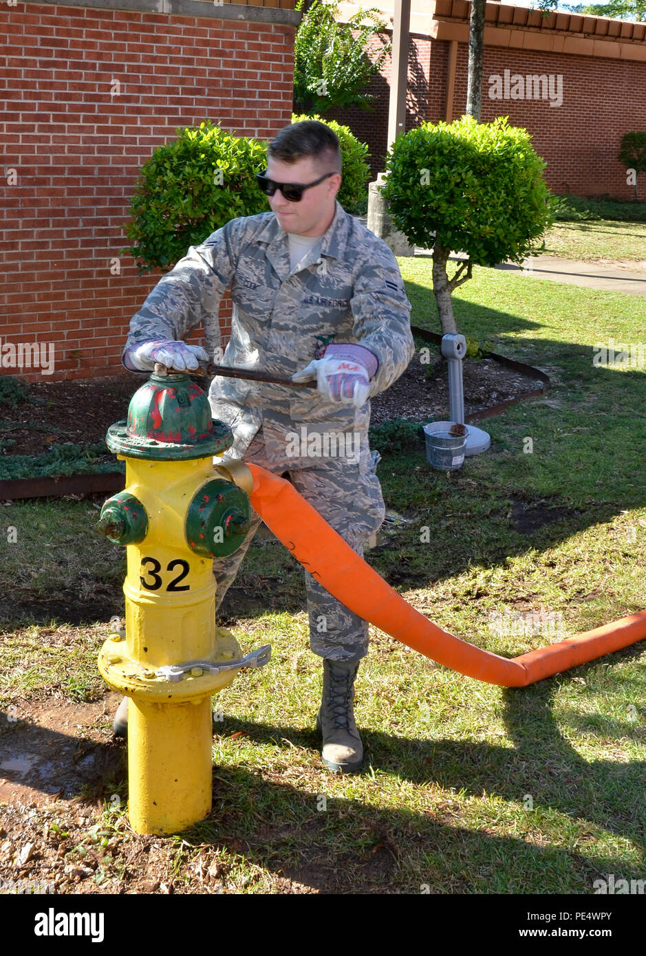 Firefighters from the Civil Engineering Squadron practice fighting ...