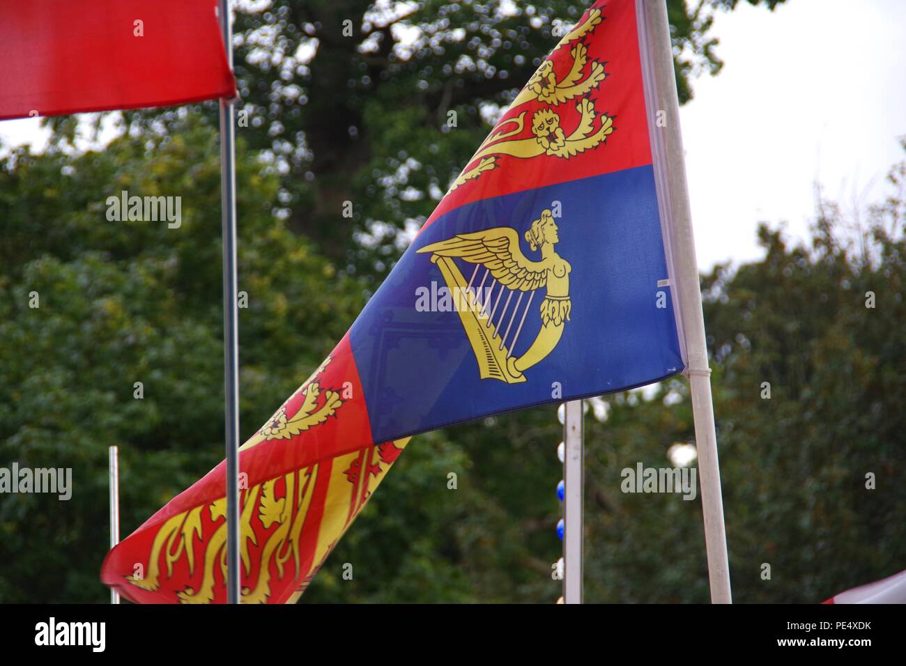 English Royal Standard Flag Flying on a Carnival Ride. Bristol ...