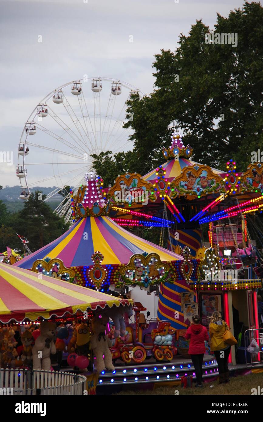 Ferris Wheel beyond Carnival Rides at Bristol International Balloon ...