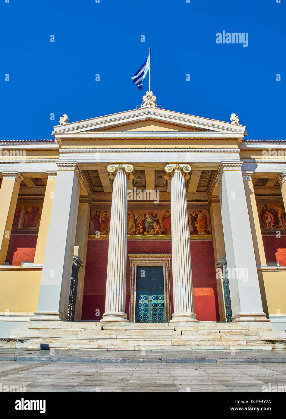 The National and Kapodistrian University of Athens. View from Plateia ...