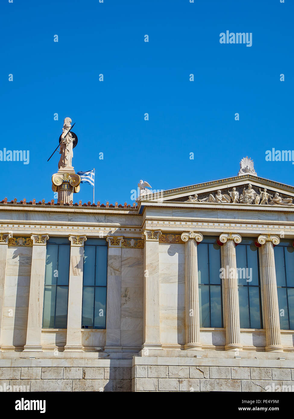 Lateral facade detail of The Academy of Athens. Greece National academy ...