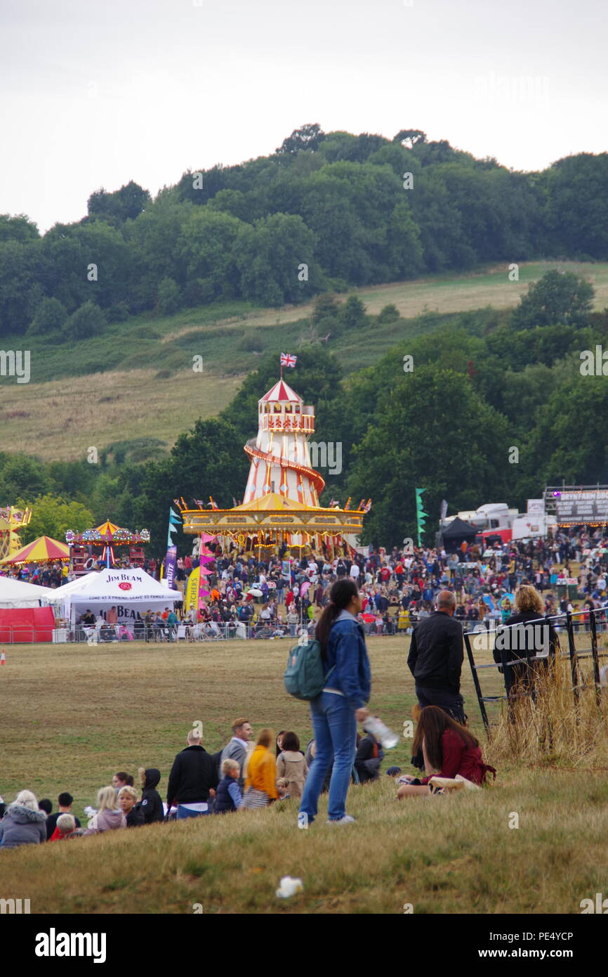 Helter Skelter, British Tower Slide at a Summer Fun Fair. Bristol ...