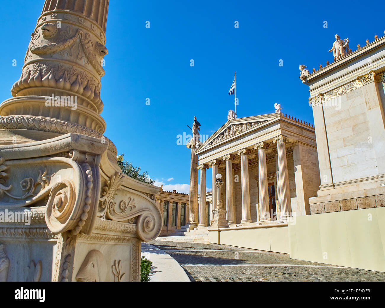 Principal facade of The Academy of Athens, Greece National academy ...