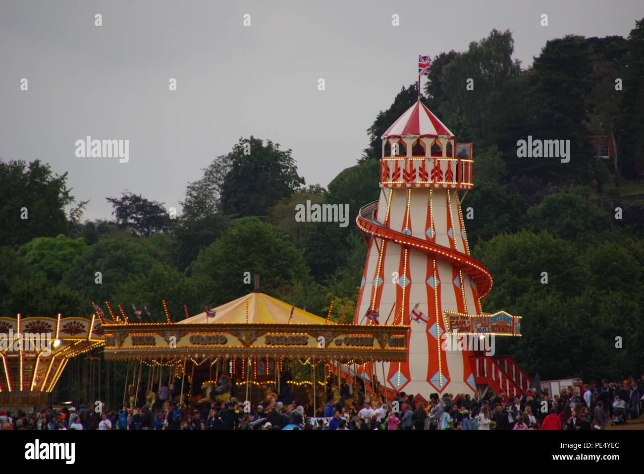 Helter Skelter, British Tower Slide at a Summer Fun Fair. Bristol ...