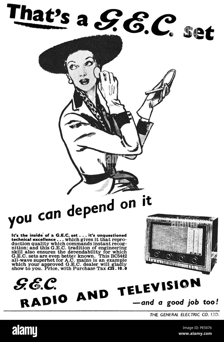1950s tv radio advert hi-res stock photography and images - Alamy