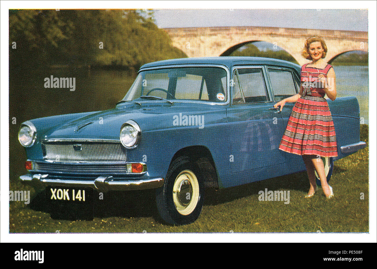 Vintage advertising postcard for the Austin Cambridge motor car Stock ...