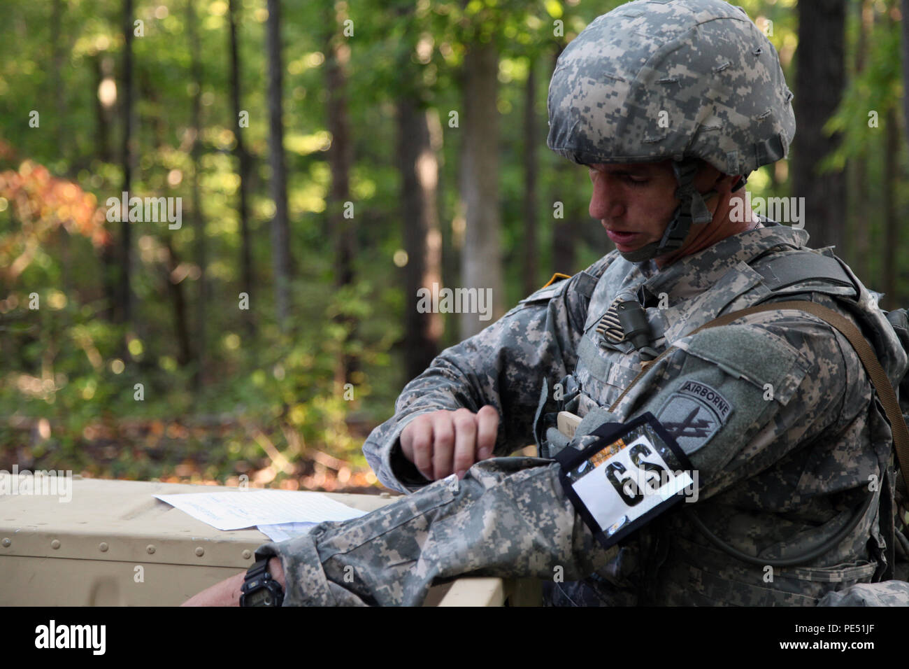 U.S. Army Spc. Bryce Parker, assigned to 492nd Civil Affairs Battalion ...