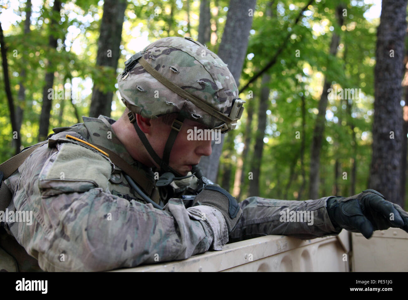 U.S. Army Spc. Jared Tansley, assigned to 3rd Squadron, 2nd Cavalry ...