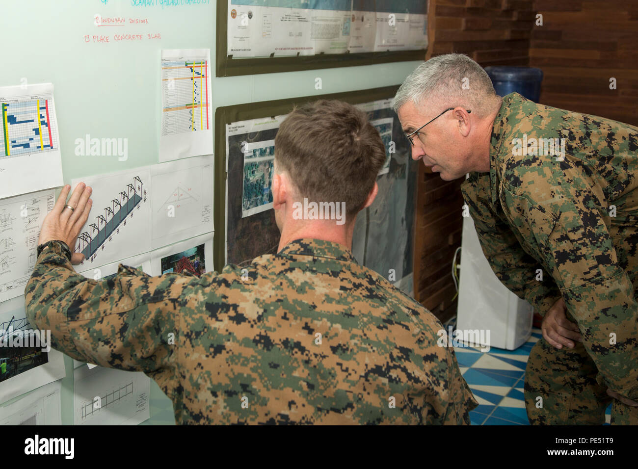 U.S. Marine Corps Brig. Gen. Paul Kennedy, right, commanding general ...