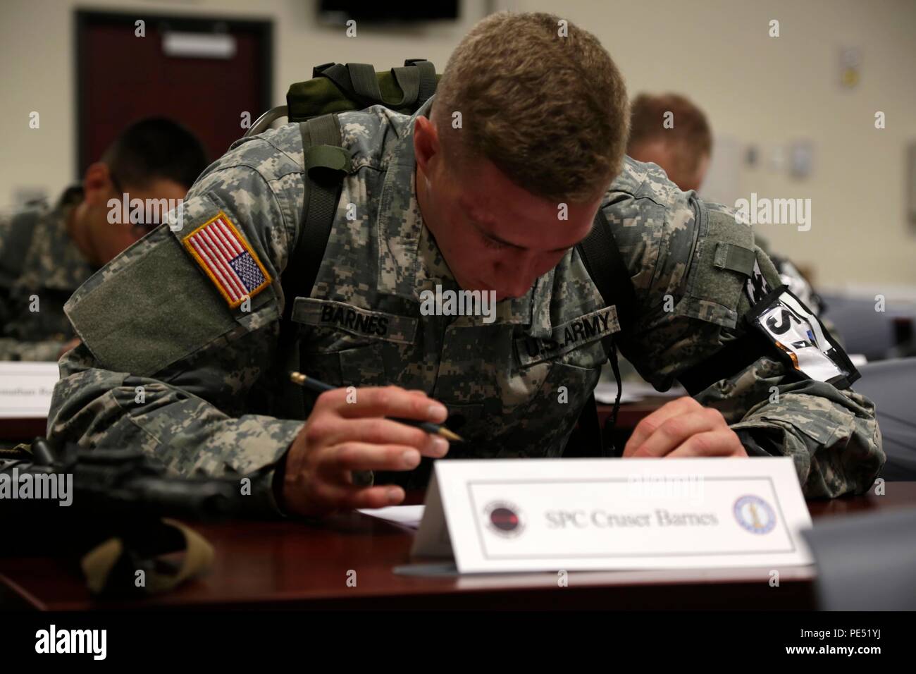 U.S. Army Spc. Cruser Barnes, assigned to 1st Squadron, 299th Cavalry ...