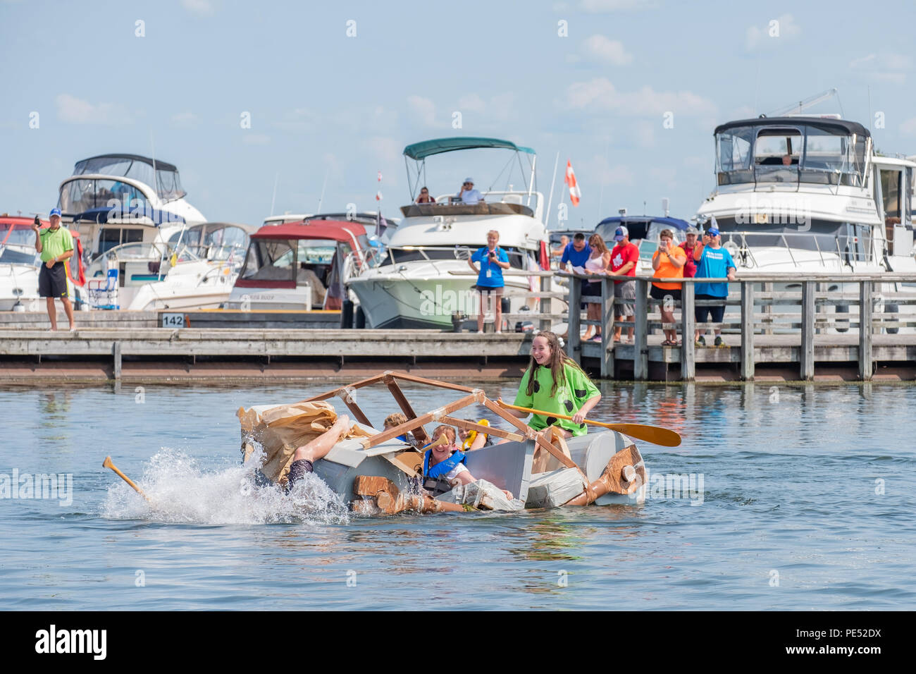 Boat collapses and sinks during the annual Cardboard Boat Race at the ...