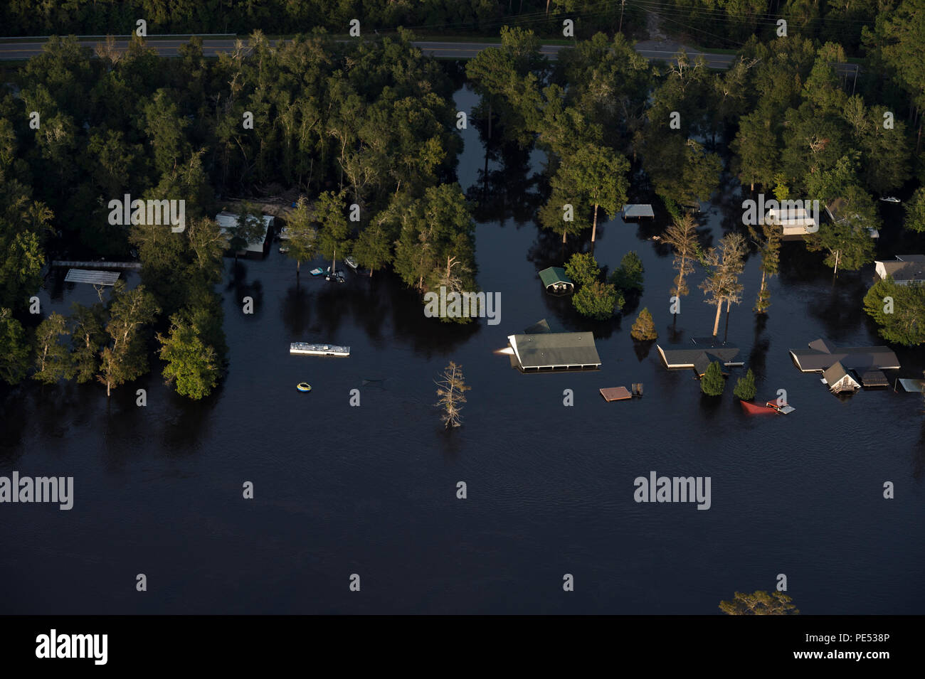 Houses are submerged due to rising water levels near Georgetown, S.C ...