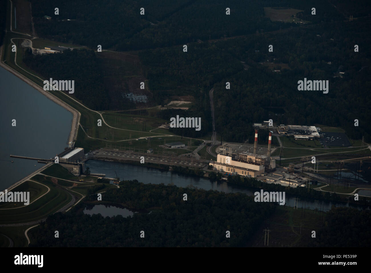 An aerial view of the Pinopolis Dam is shown in Moncks Corner, S.C ...