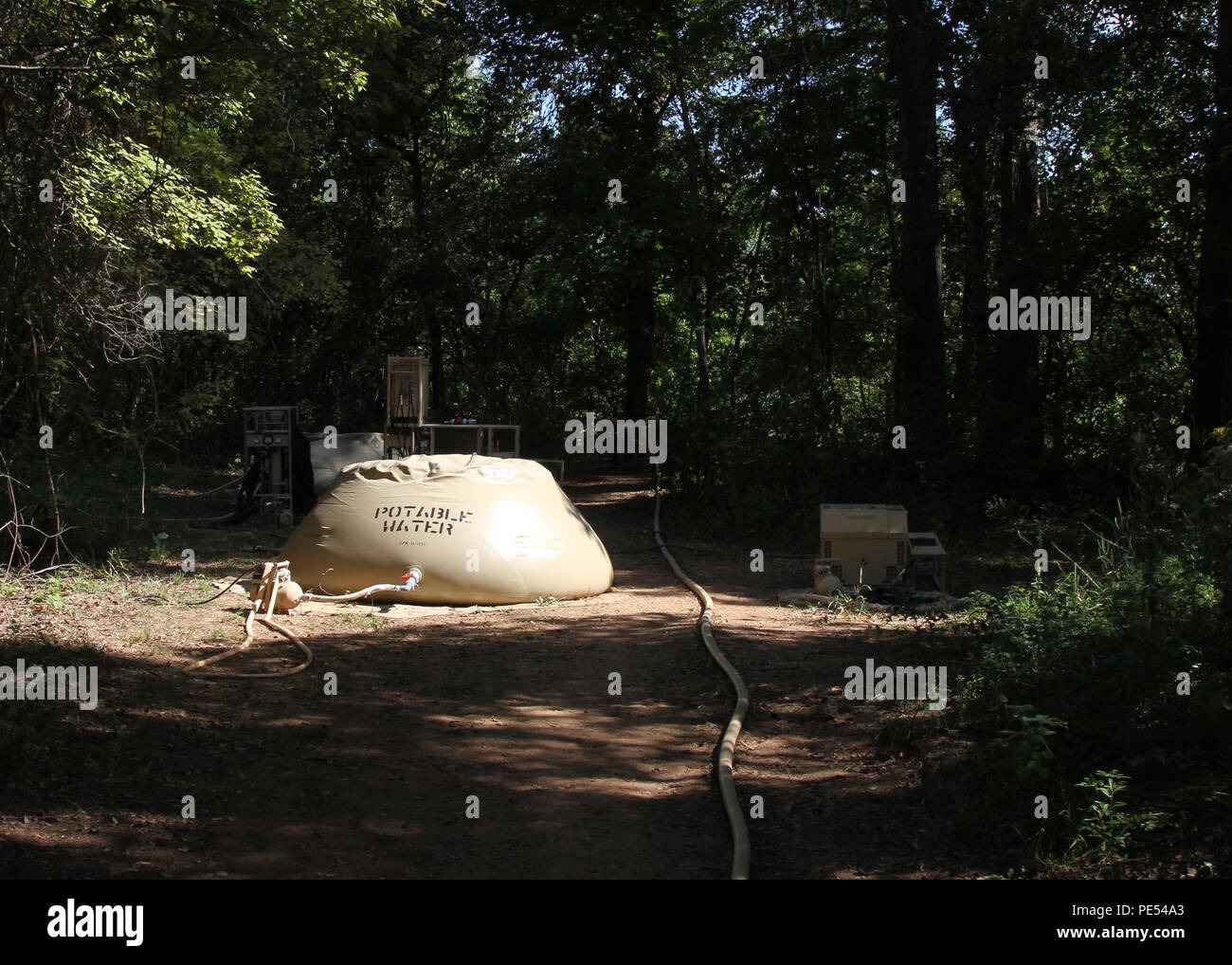 The a water product bag sits next to a creek on Sept. 3, 2015, at the ...