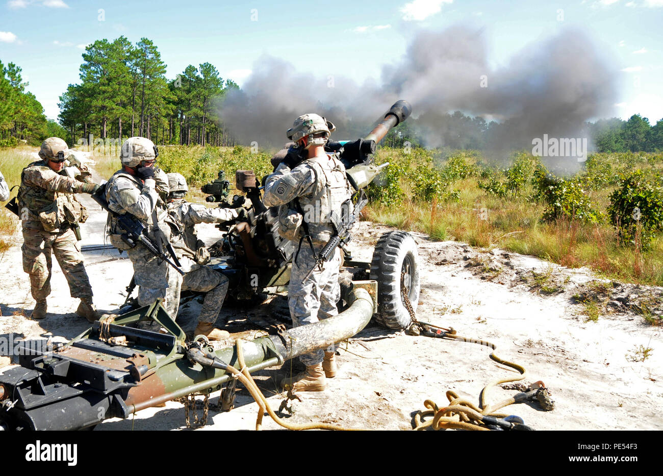 Paratroopers, assigned to the 1st Battalion, 319th Airborne Field Artillery Regiment, 82nd ...