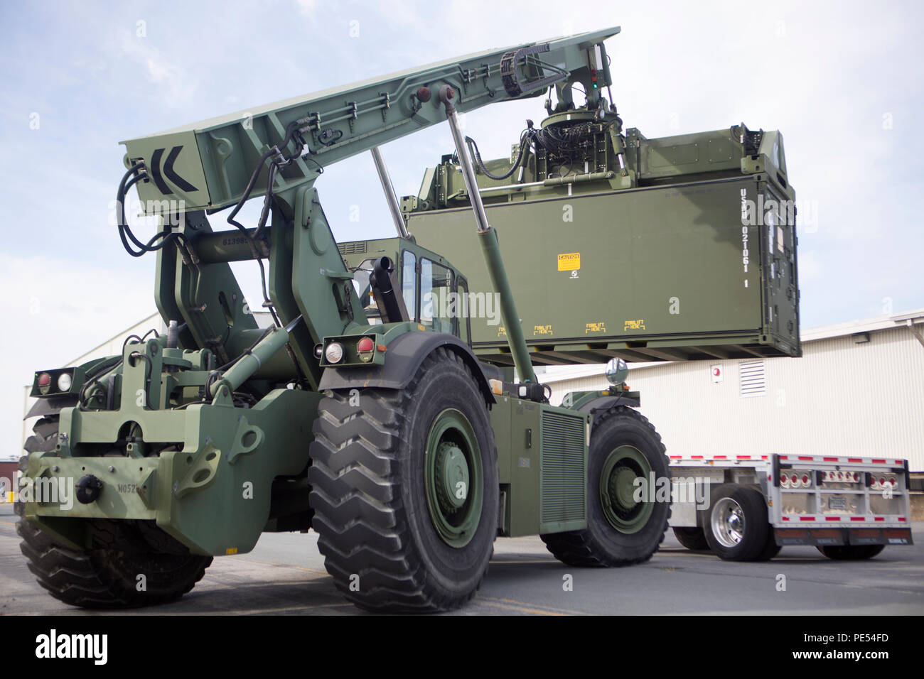 A U.S. Marine Corps Kalmar RT240 rough terrain container handler ...
