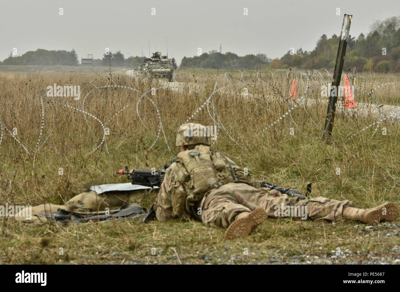 Pfc. Addison Spear, an infantryman assigned to Apache Troop, 1st ...