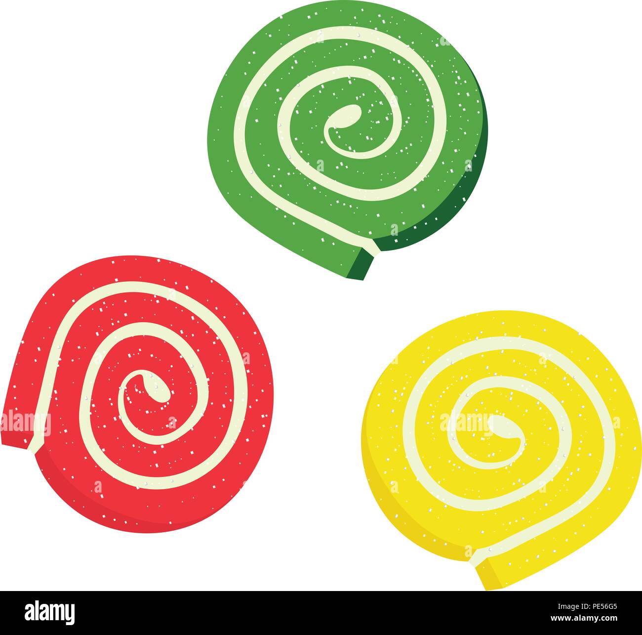 Raster set of colorful fruit jellies. Illustration Stock Photo - Alamy