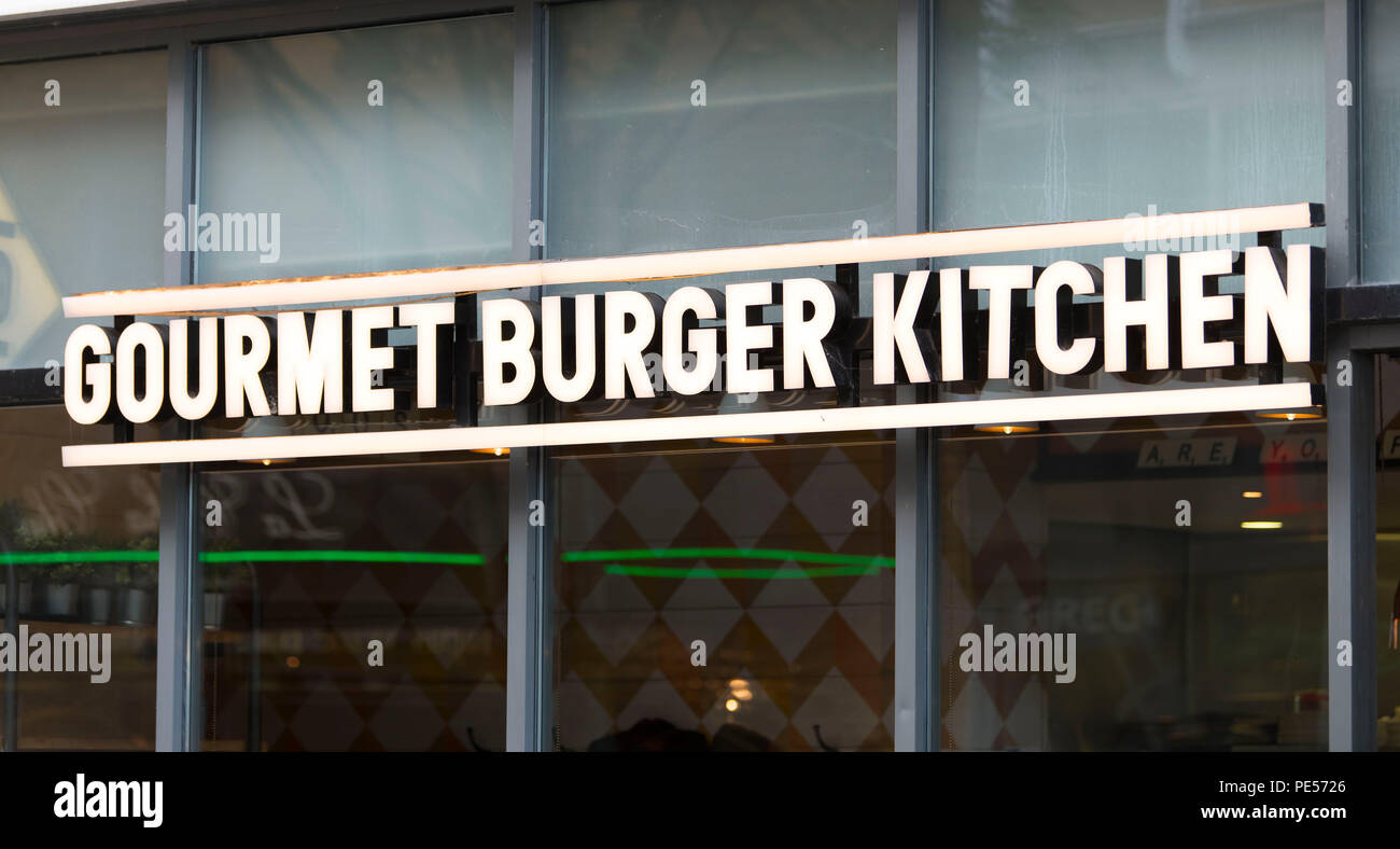 Gourmet Burger Kitchen sign logo Stock Photo - Alamy