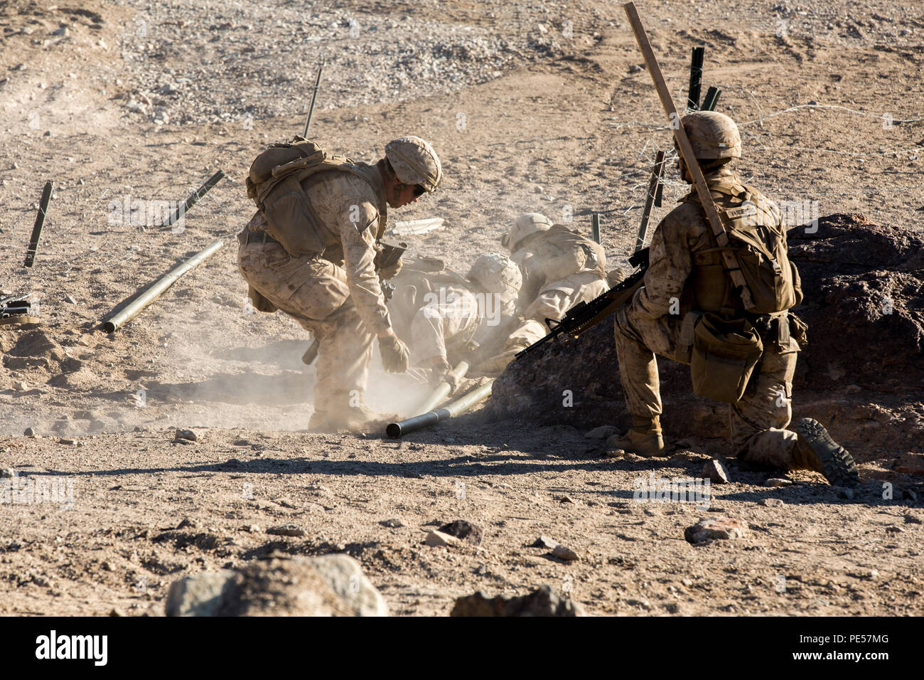 Marines with Company “F”, 2nd Battalion, 1st Marine Regiment, assemble ...