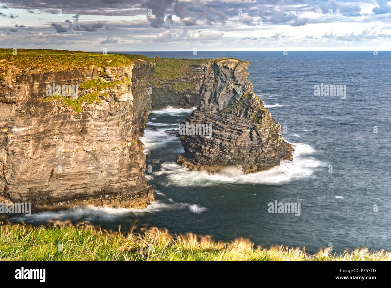 Kilkee Co Clare Ireland, Sea stack, coast road,morning light Stock ...