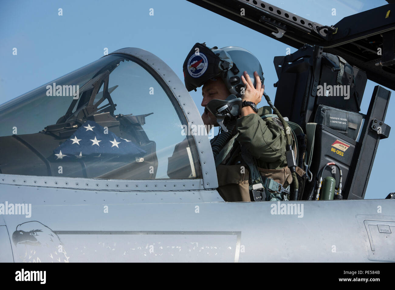 An F-15C Eagle fighter aircraft pilot assigned to the 123rd ...