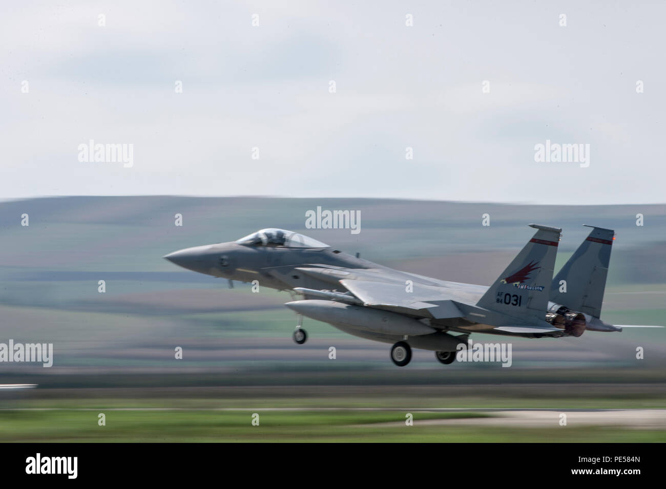 An F-15C Eagle fighter aircraft assigned to the 123rd Expeditionary ...