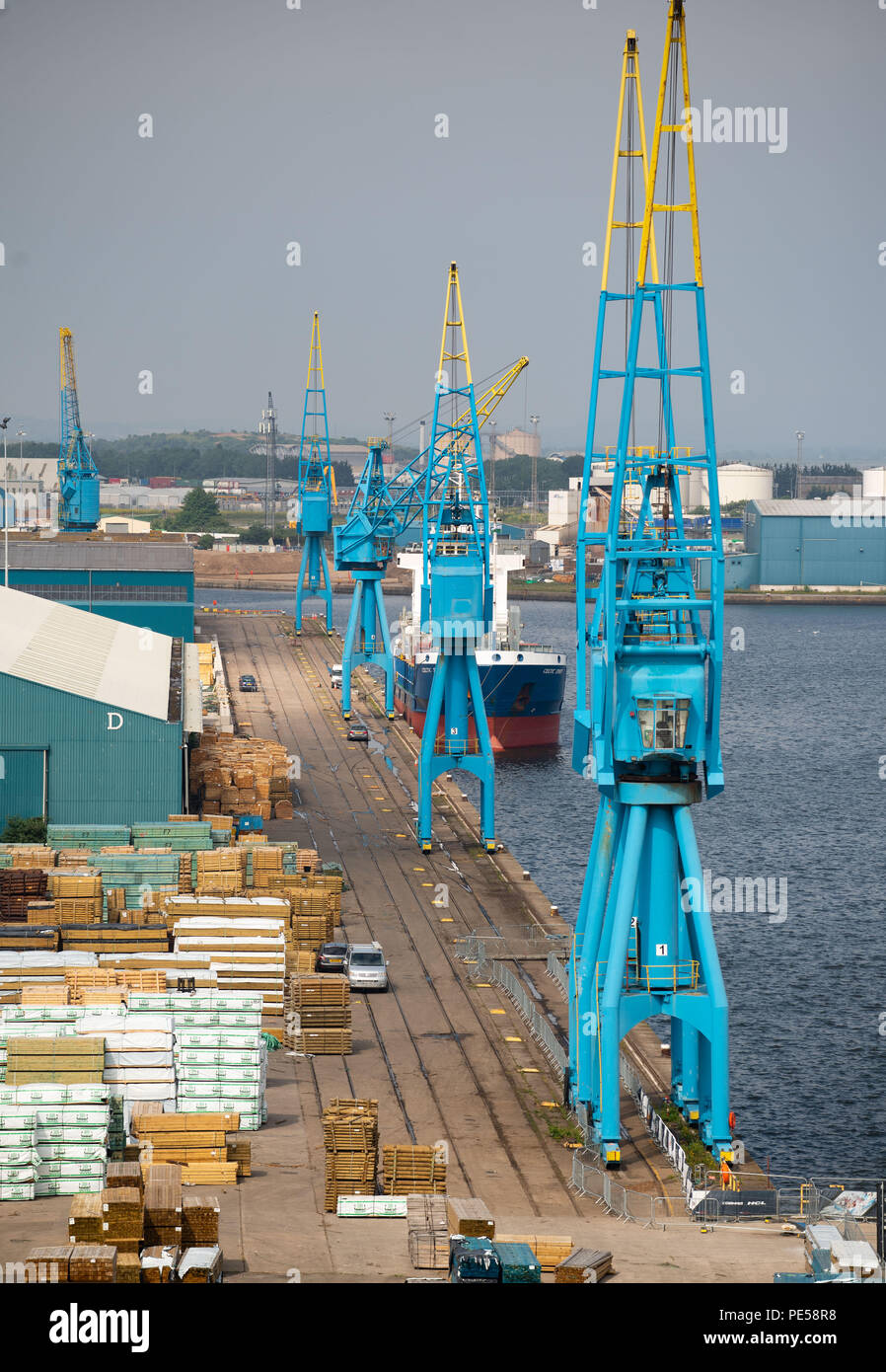 Aerial view of the Port of Cardiff warehouse in Cardiff, Wales UK Stock ...