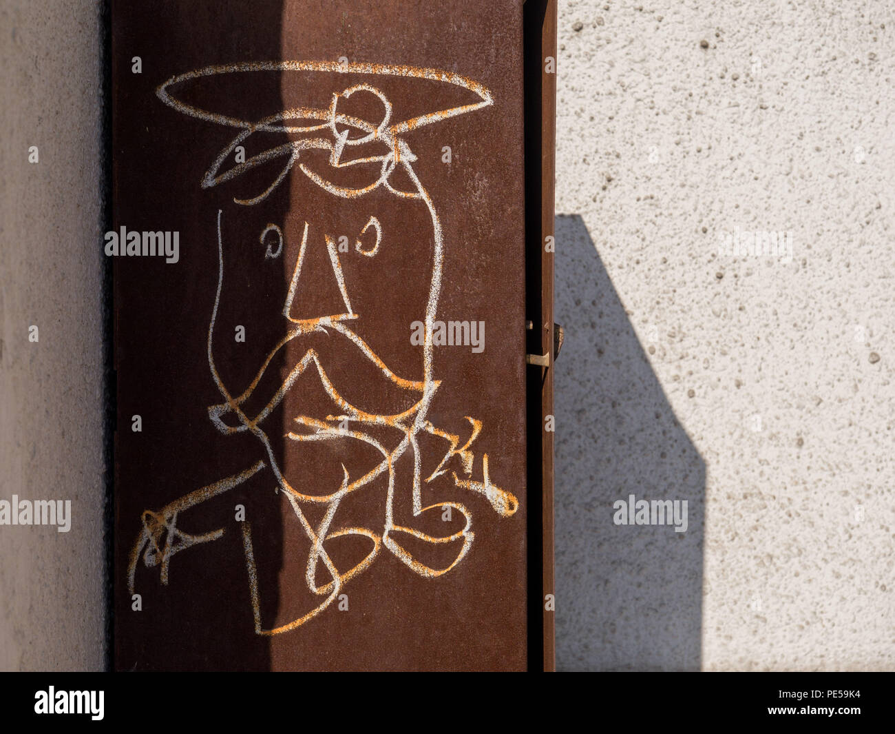 Face of Stalin on the old metal box Stock Photo - Alamy