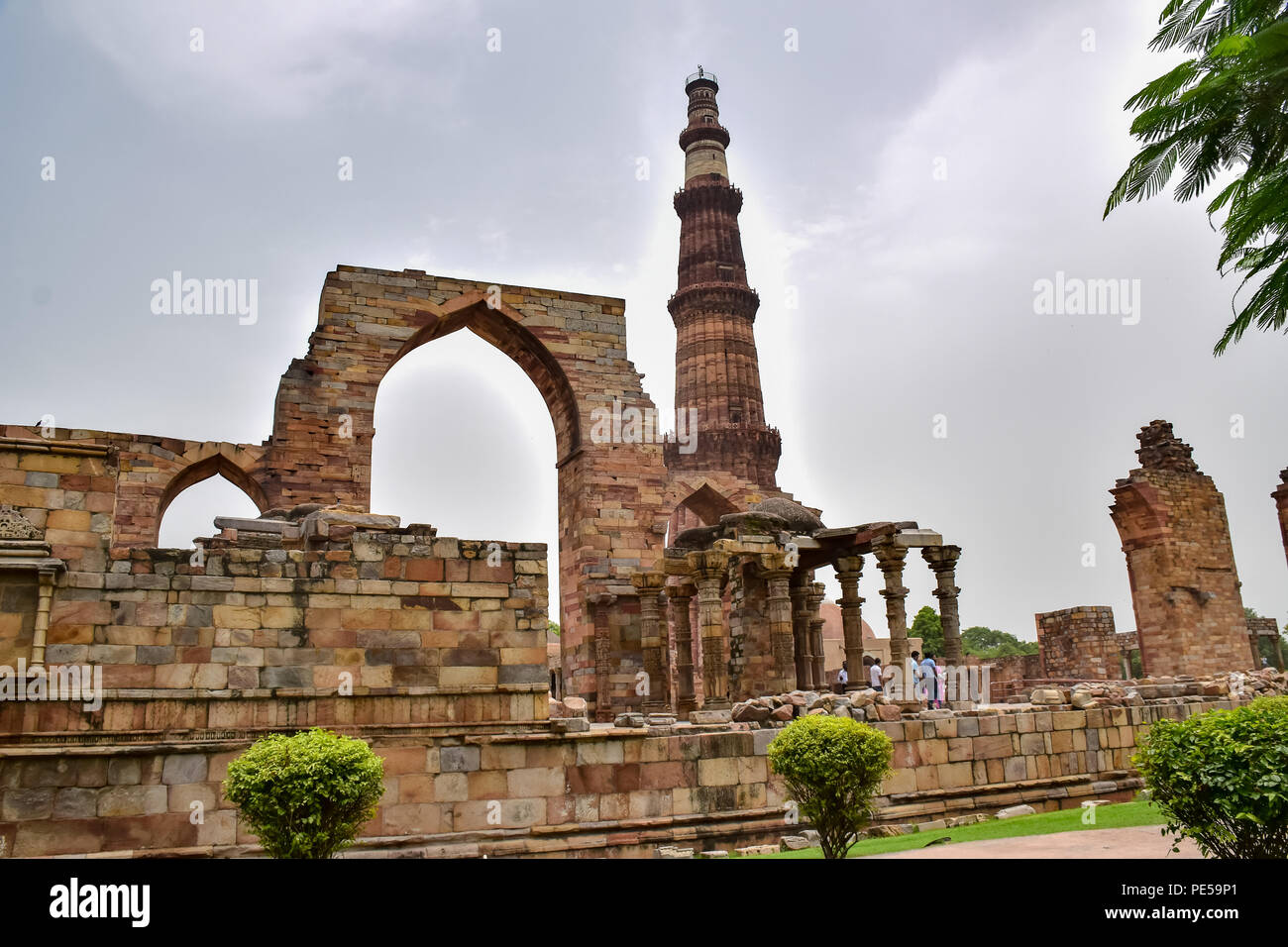Ruins seen at the entrance gate of the qutub Complex stands still ...