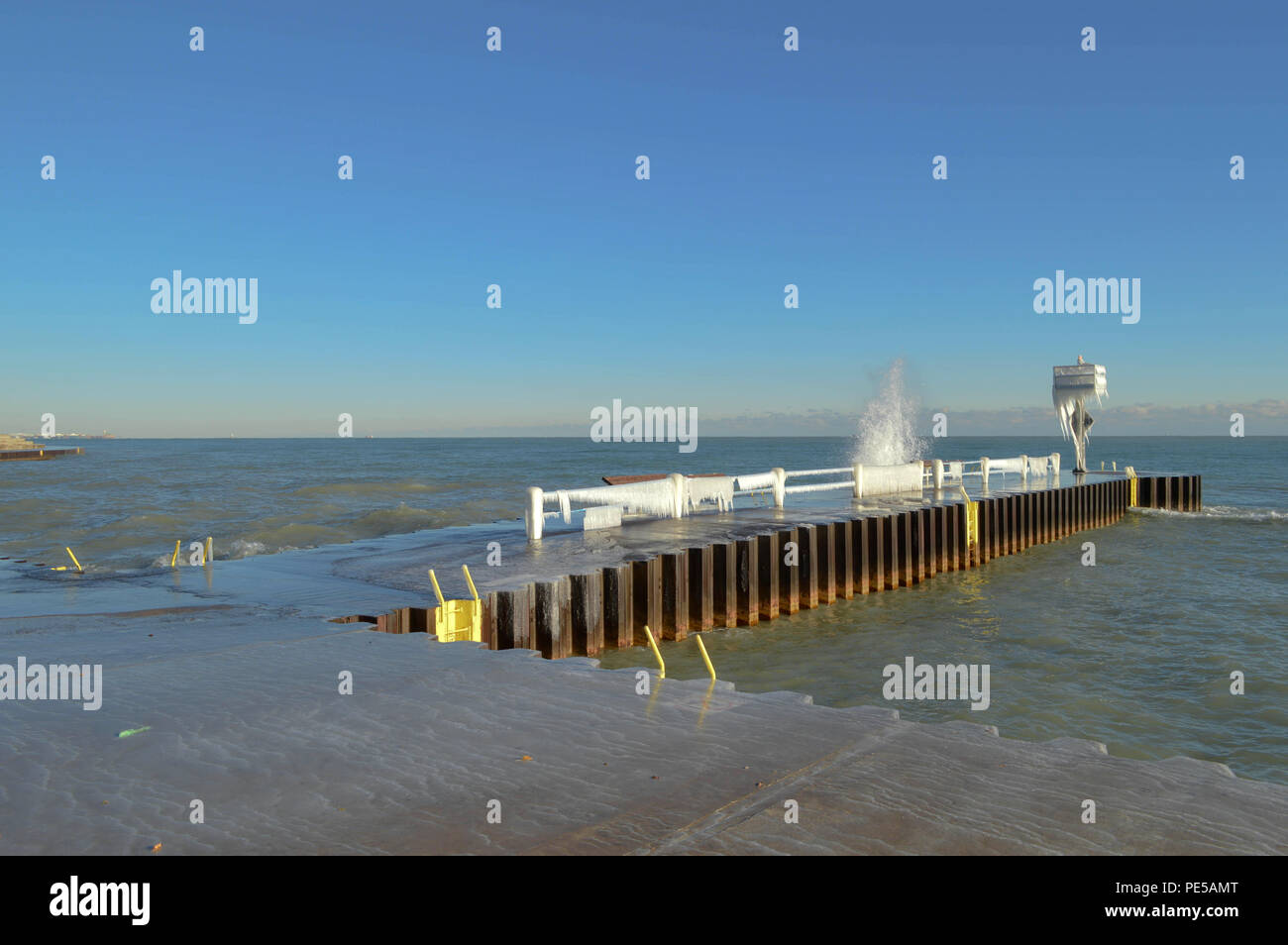 Winter Scene At City Park On Lake Shore Drive in Chicago Stock Photo ...