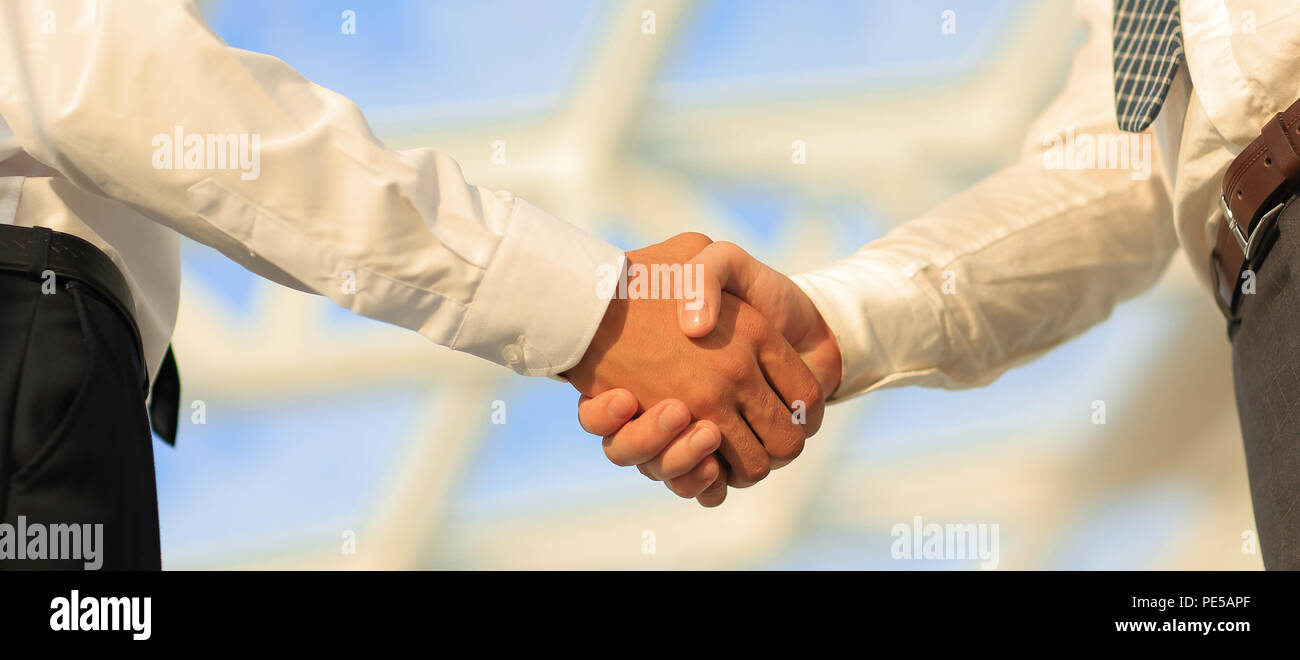 Close-up photo of handshake of two successful businessmen Stock Photo ...