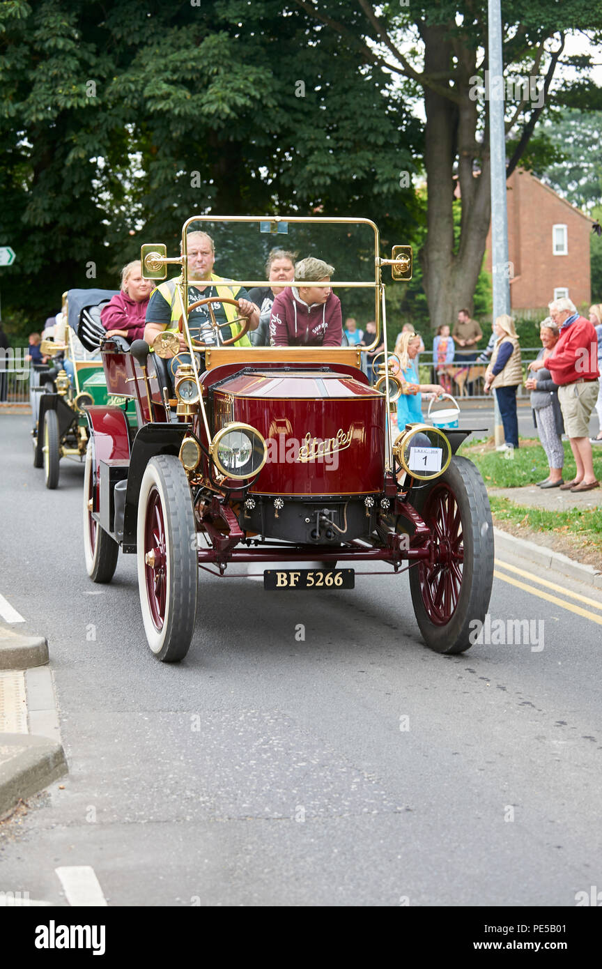 Stanley steam car on the Road Run, Driffield steam rally, East Riding ...