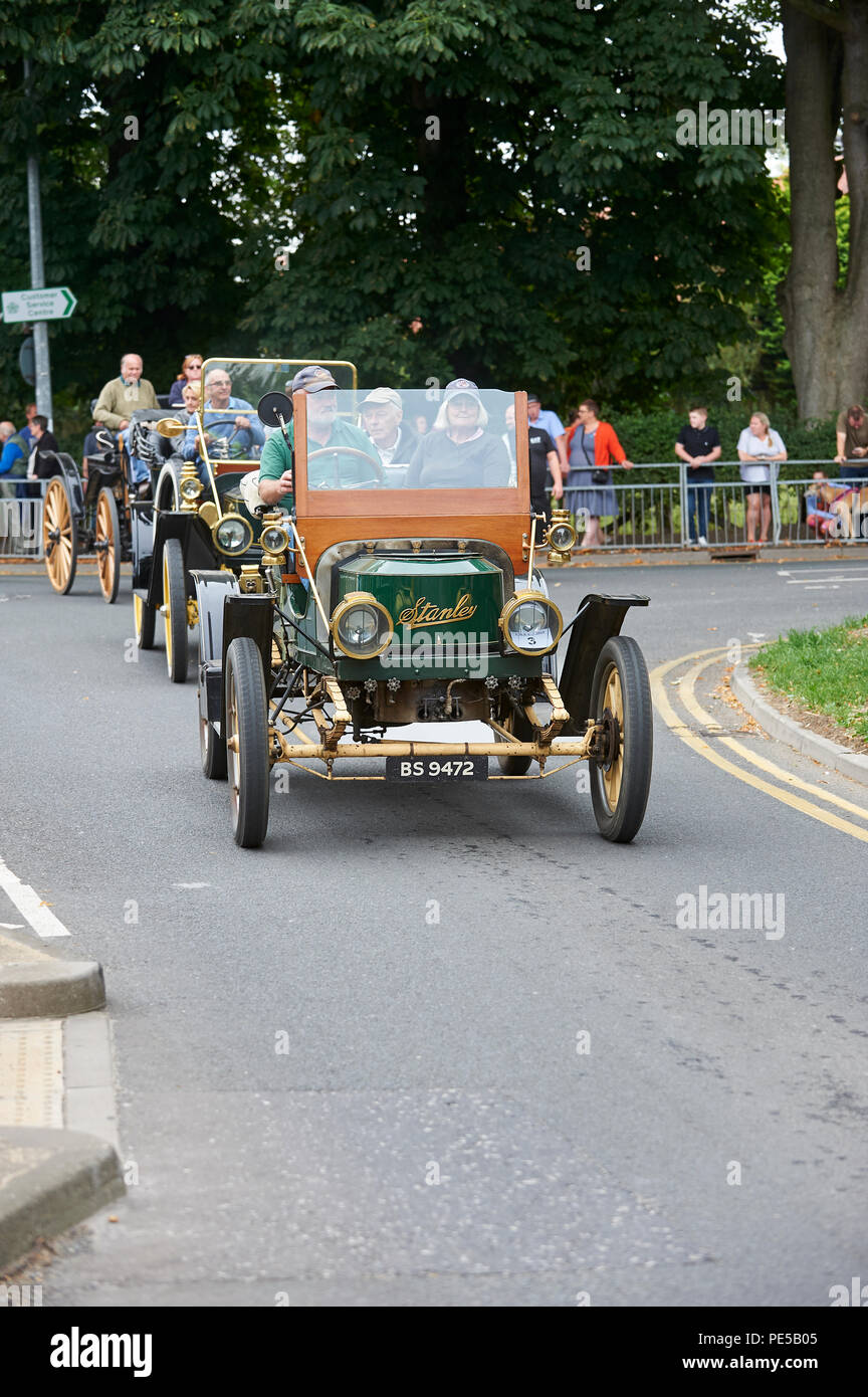 Stanley steam car on the Road Run, Driffield steam rally, East Riding ...
