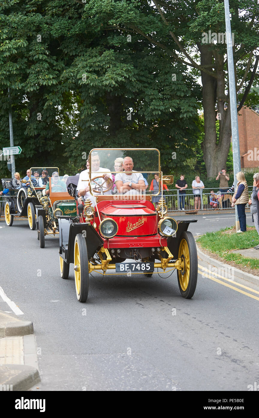 Stanley steam car on the Road Run, Driffield steam rally, East Riding ...