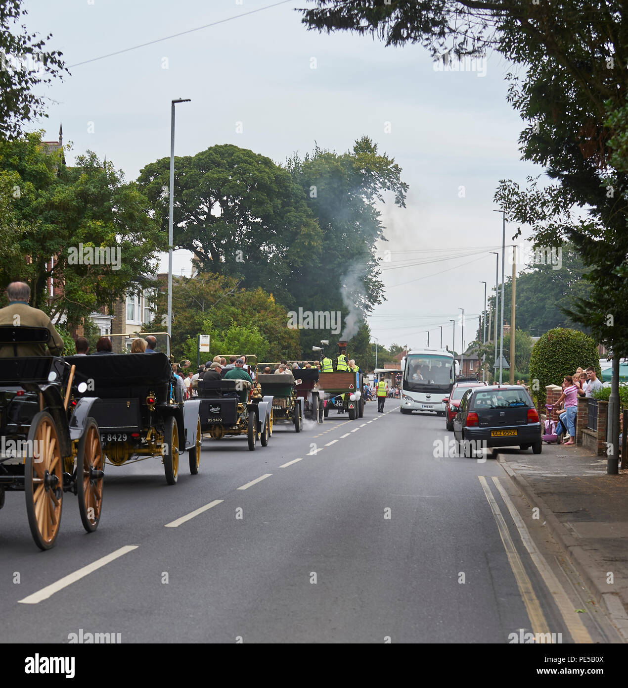 Stanley steam car on the Road Run, Driffield steam rally, East Riding ...