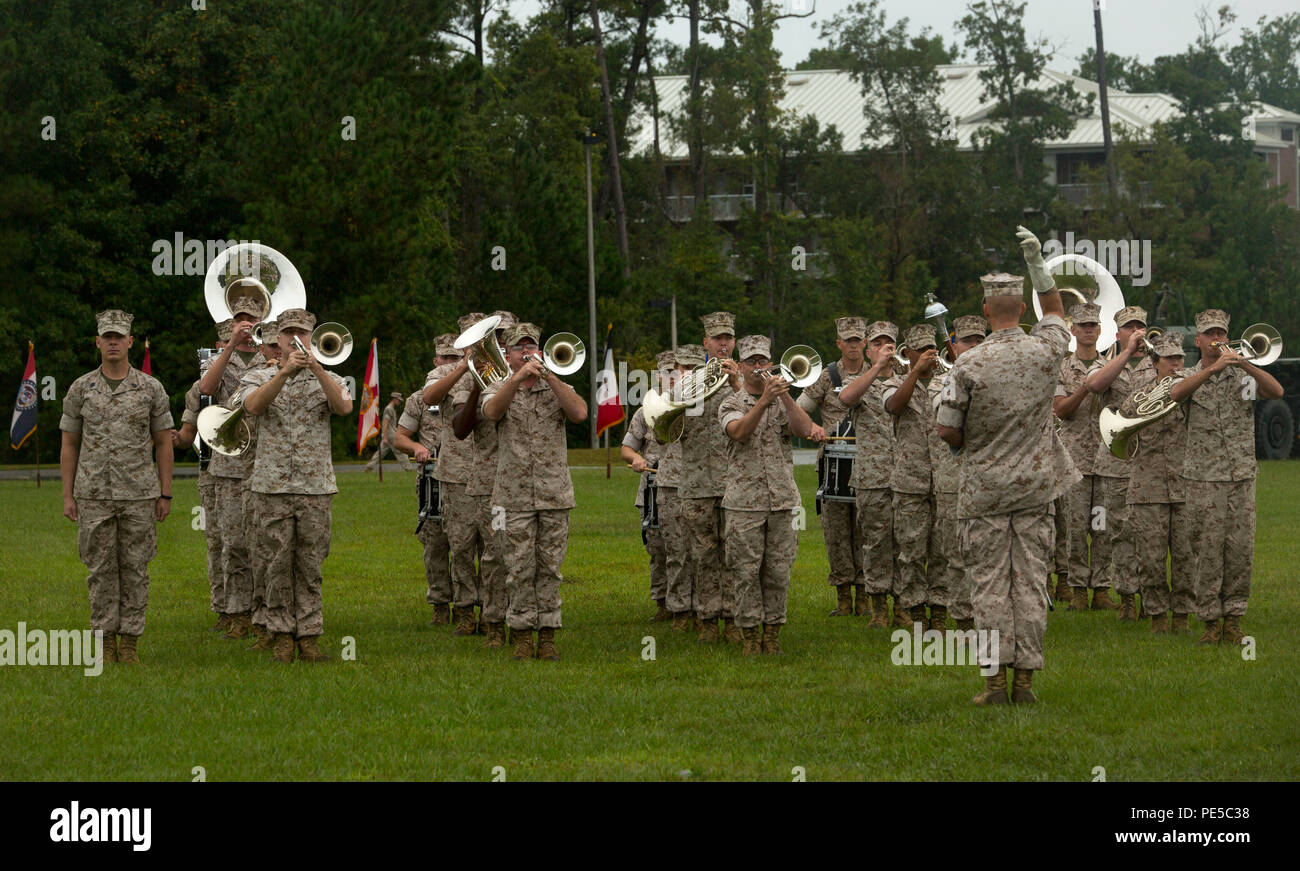 The 2nd Marine Aircraft Wing Band performs during the reactivation ...