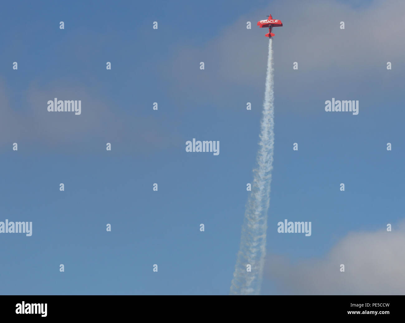 Sean Tucker, pilot of the Oracle Challenger, performs high-altitude ...